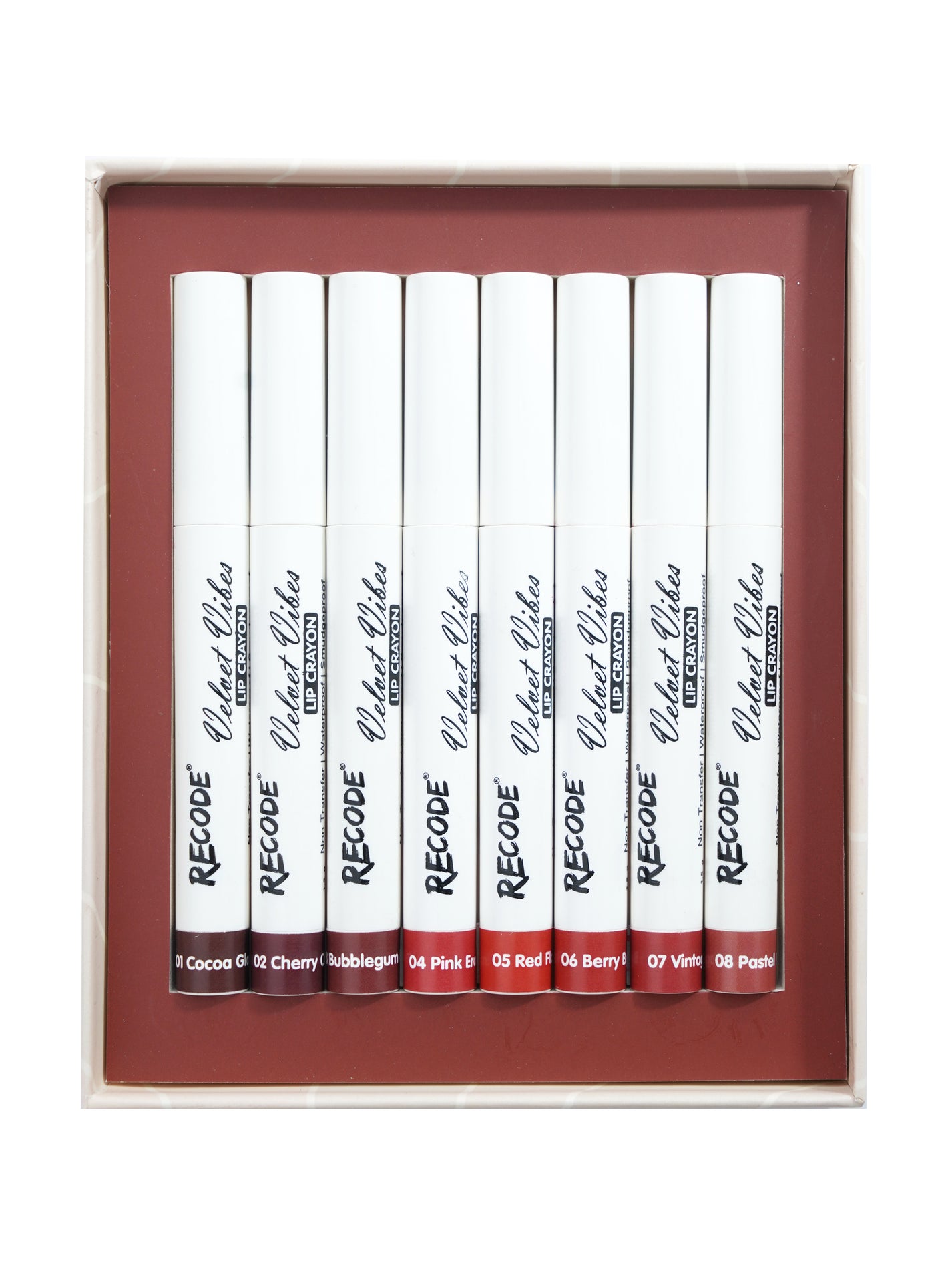 Home All Products Recode Smudge-proof and waterproof Lip Crayon Set Of ...