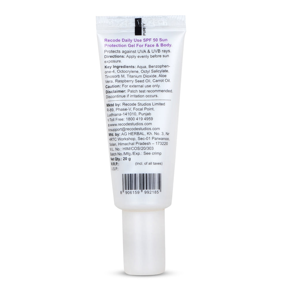 Home All Products Recode 20 G Spf 50++ Sun screen Protection Gel -Trial ...