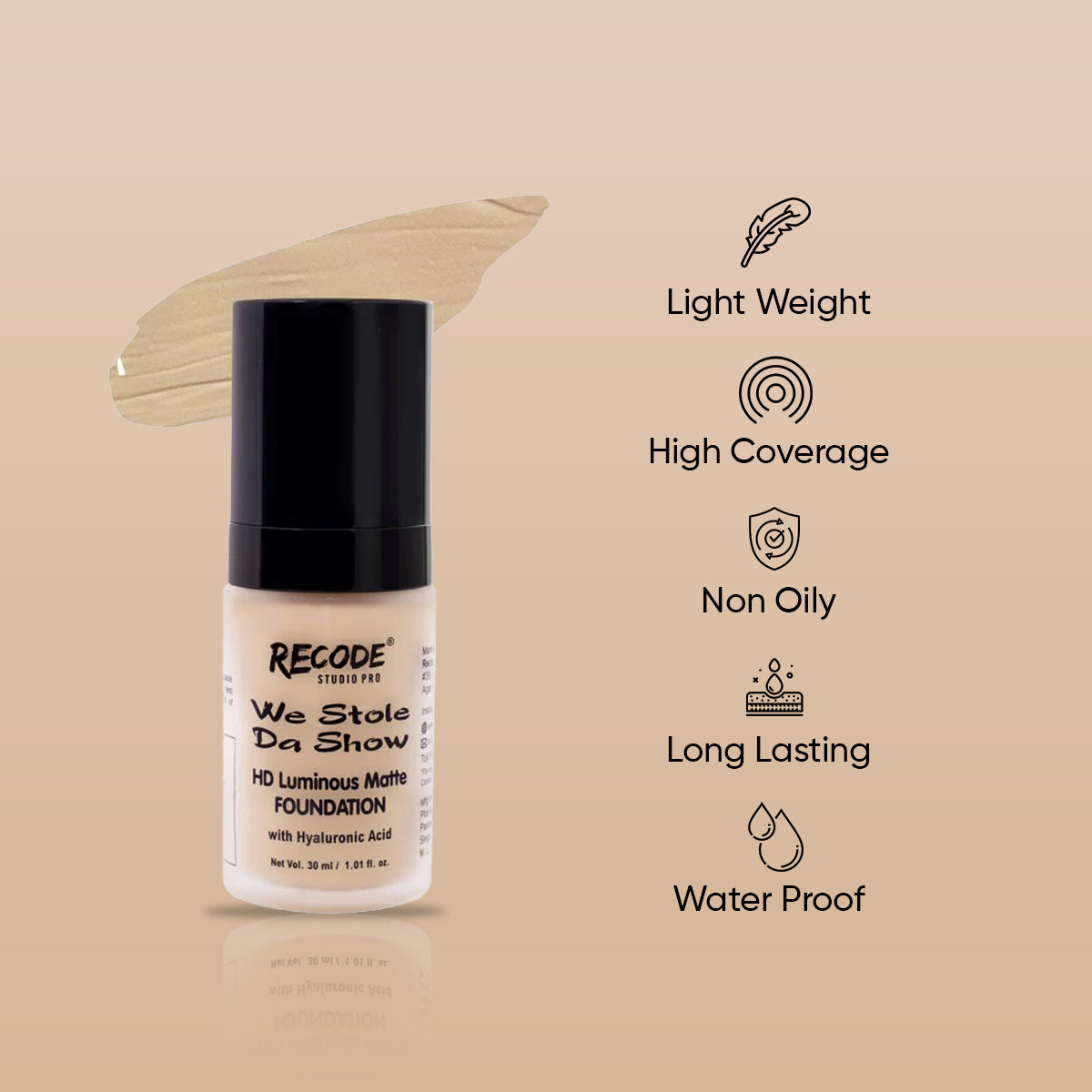 Home New Arrivals For Homepage 01 HD Luminous Matte Foundation- 30 ML 01 INDIA