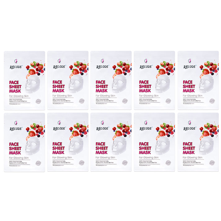 Home All Products Recode Face Sheet Mask For Glowing Skin Pack of 10