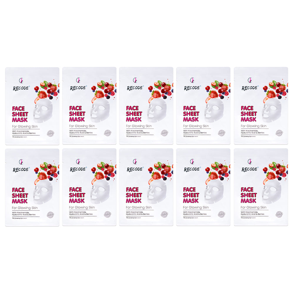 Home All Products Recode Face Sheet Mask For Glowing Skin Pack of 10