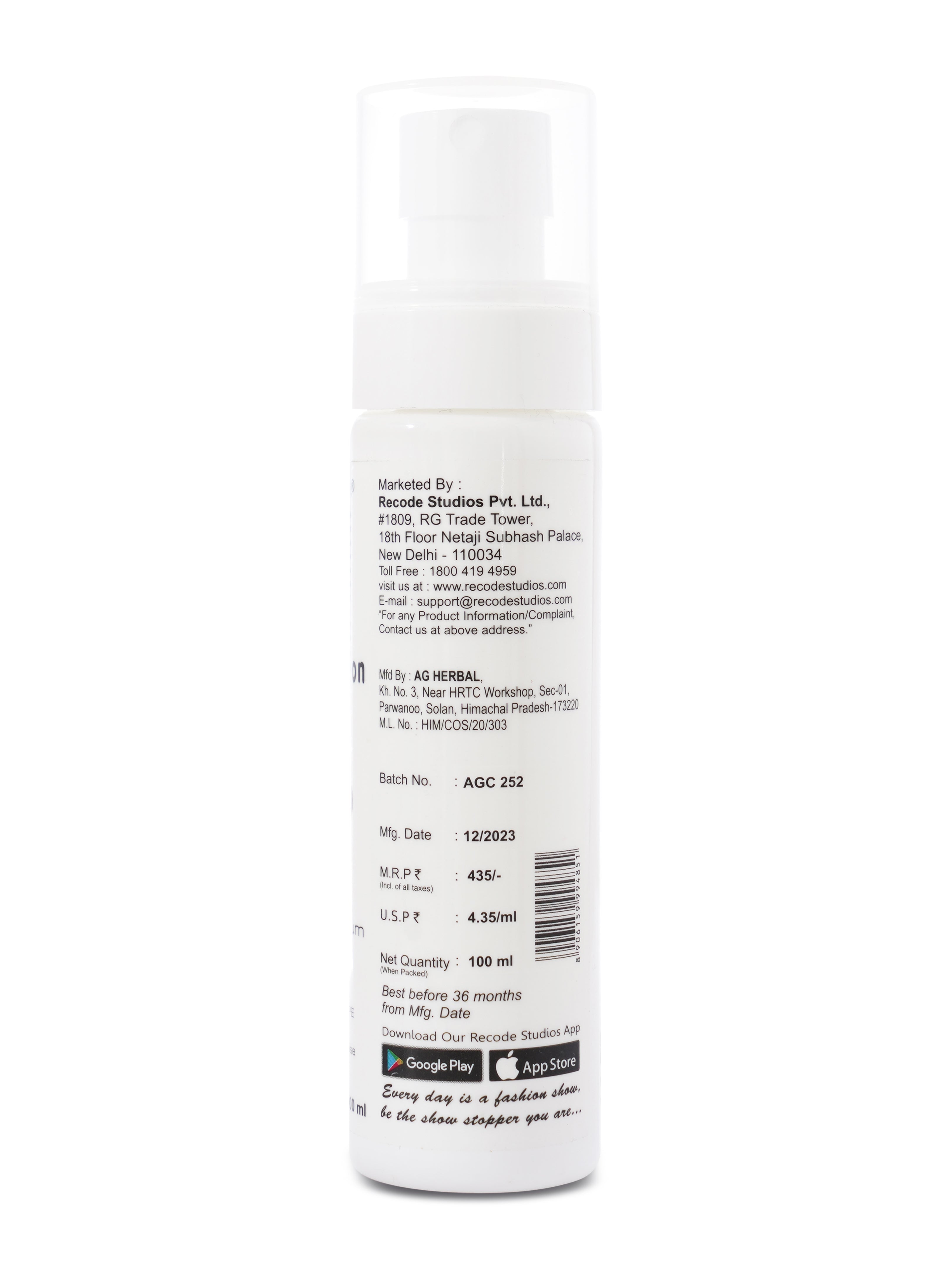 Home All Products Recode Sun Protection Face Spray SPF50 PA+++ - 100 ML